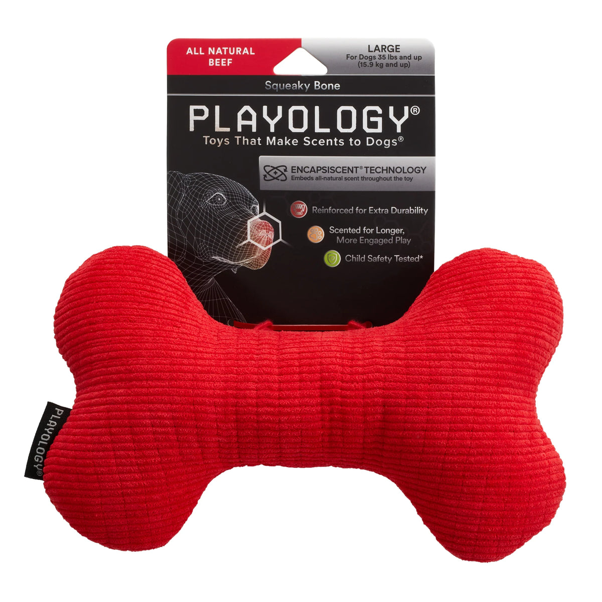 PLUSH SQUEAKY BONE- Large Beef Scent – Reptilian Arts